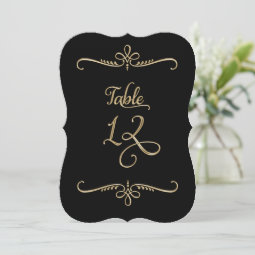Fancy Script Lettering Table Number 12 Receptions | Zazzle