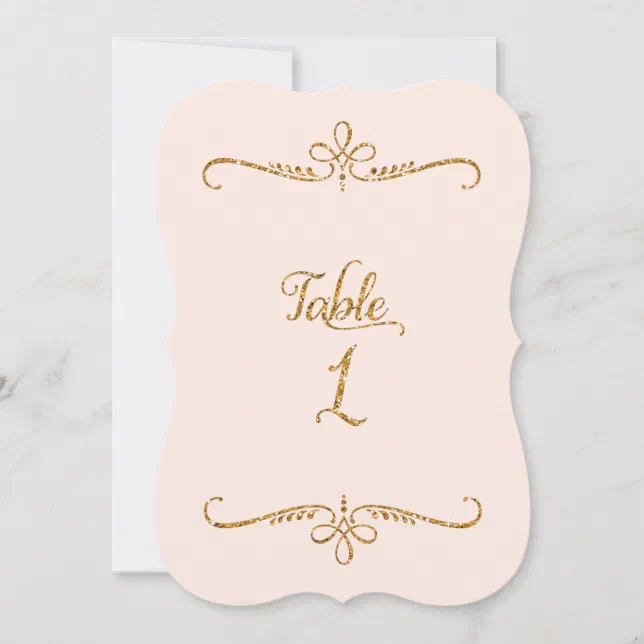 Fancy Script Lettering Table Number 1 Receptions | Zazzle