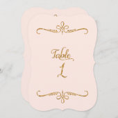 Fancy Script Lettering Table Number 1 Receptions | Zazzle