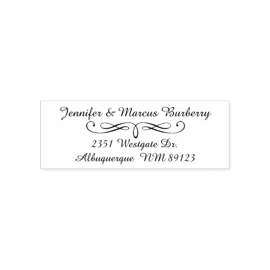 Fancy Script Return Address Self Inking Stamp | Zazzle.com