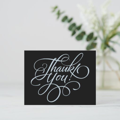 Fancy Script Thank You Card | Zazzle