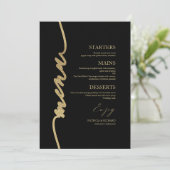 Fancy Script Wedding Menu Card For Plate | Zazzle