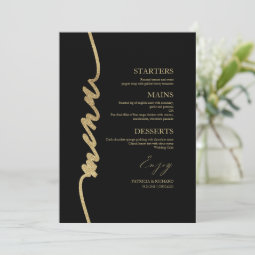 Fancy Script Wedding Menu Card For Plate | Zazzle