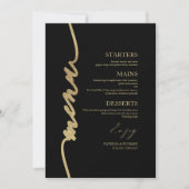 Fancy Script Wedding Menu Card For Plate | Zazzle
