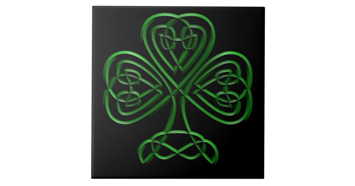Fancy Shamrock Ceramic Tile | Zazzle