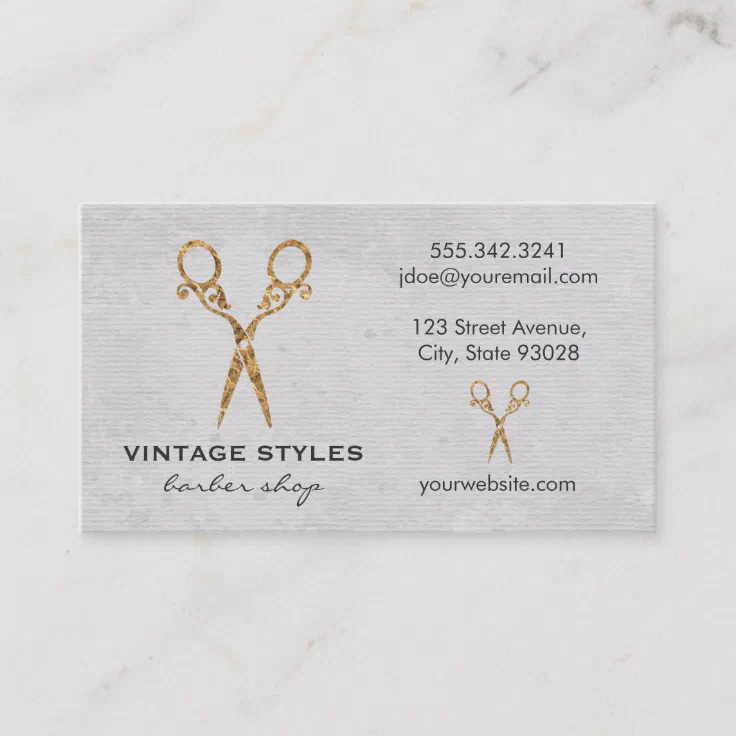 Fancy Shears Watercolor Barber Business Card | Zazzle