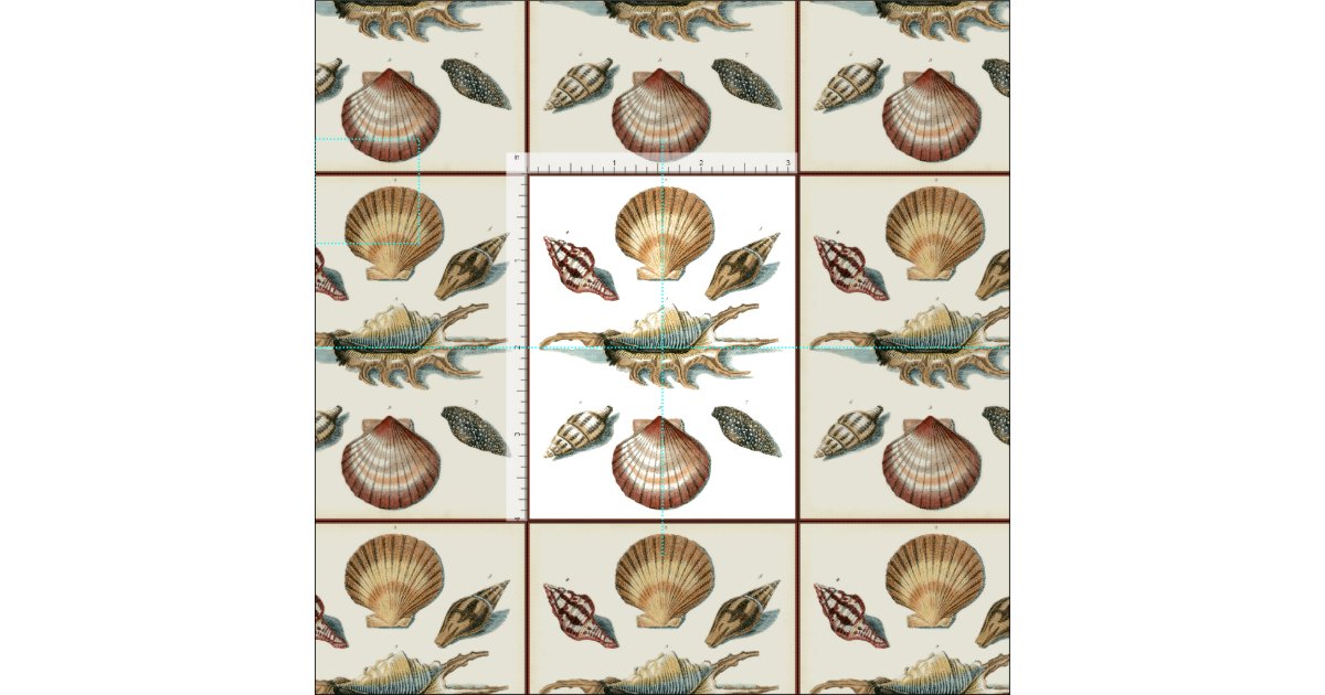 Fancy Shell Beach Fabric | Zazzle