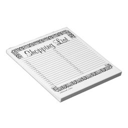 Fancy Shopping List Notepad | Zazzle