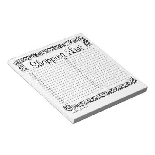 Fancy Shopping List Notepad | Zazzle