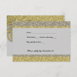 Fancy Silver Gold Glitter RSVP | Zazzle