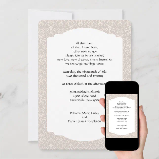 Fancy Swirl Second Marriage Wedding Invitations | Zazzle