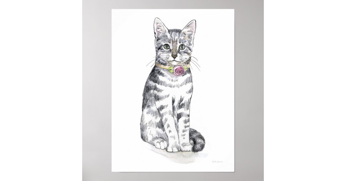 Fancy Tabby Cat Poster | Zazzle