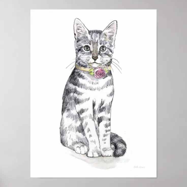 Fancy Tabby Cat Poster | Zazzle