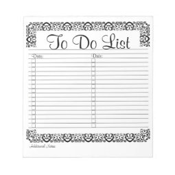 Fancy To Do List Notepad | Zazzle