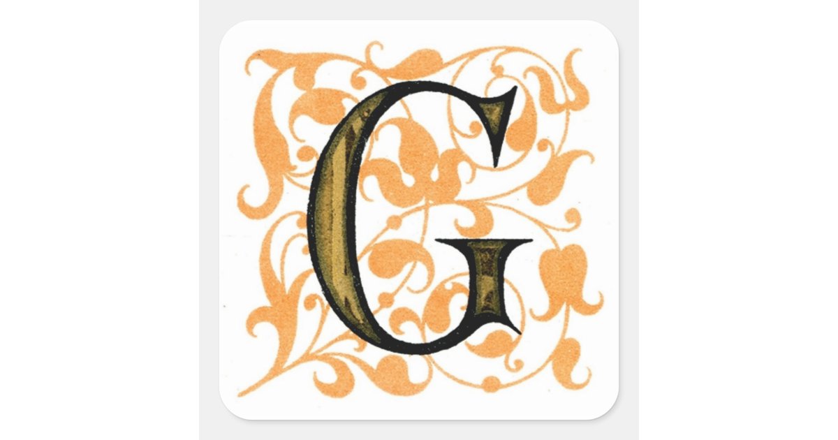 Fancy Vintage Monogram ‘G’ - Sticker | Zazzle