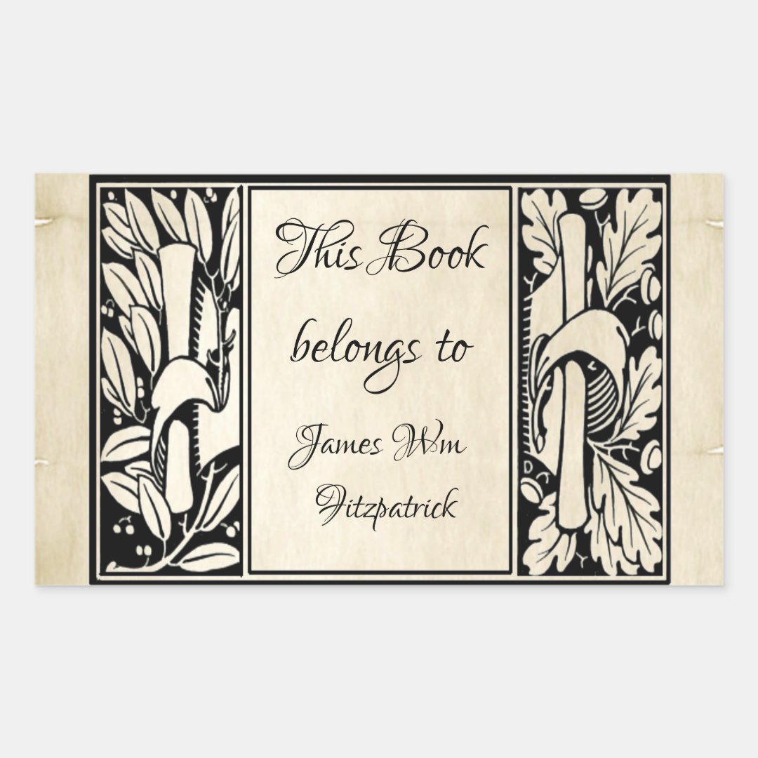 Fancy Vintage Parchment Tailpiece Bookplate | Zazzle