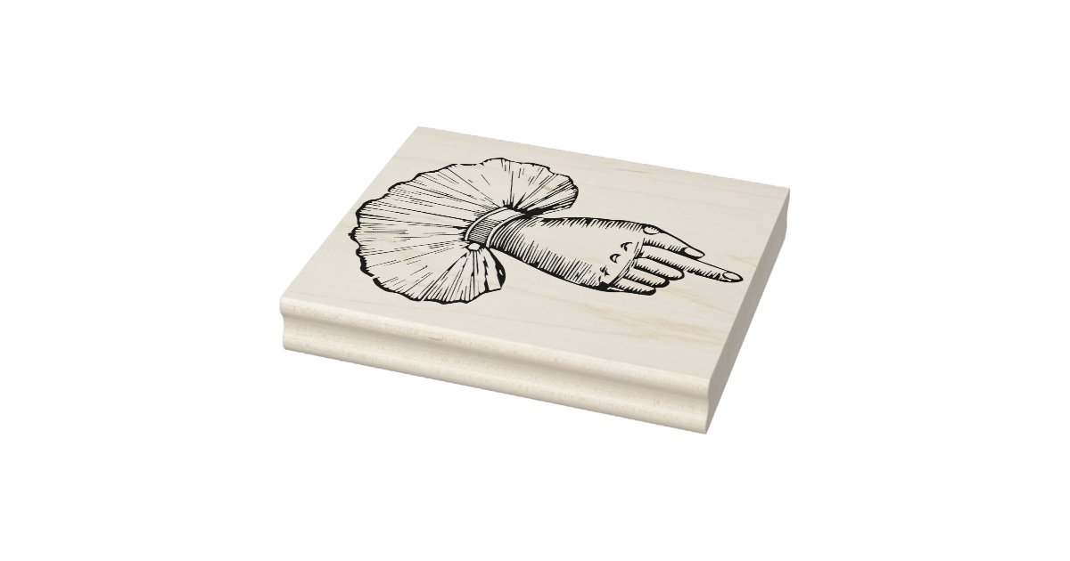 Fancy Vintage Pointing Finger Rubber Art Stamp | Zazzle