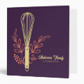 Fancy whisk cooking baking cookbook recipe binder | Zazzle