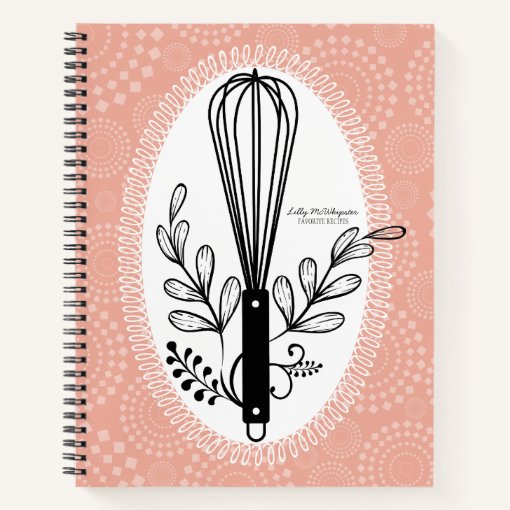 Fancy whisk personal cookbook recipe notebook | Zazzle