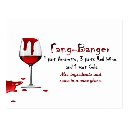Fang-Banger Drink Recipe Postcard | Zazzle.com