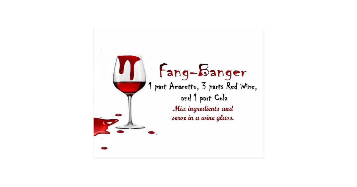 Fang-Banger Drink Recipe Postcard | Zazzle.com