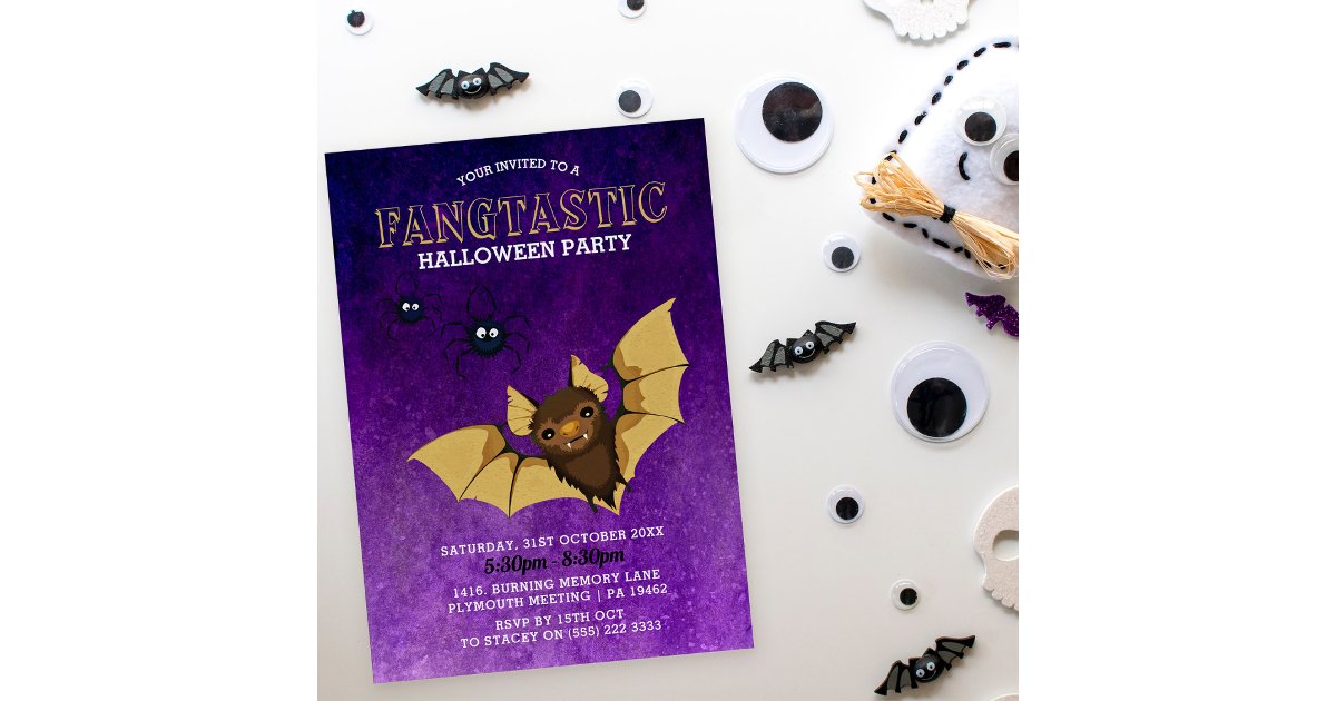 Fangtastic Halloween Party Invitation | Zazzle