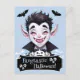Fangtastic Halloween Smiling Vampire With Bats Postcard | Zazzle