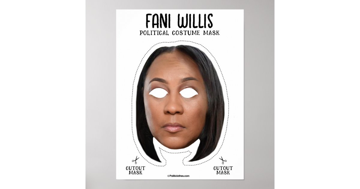 Fani Willis Halloween Costume Mask Poster | Zazzle