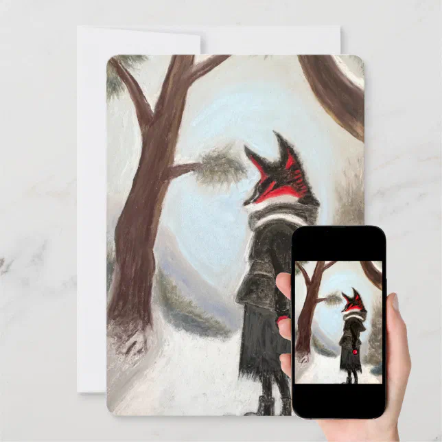 Fanny Fox Painting Orignial Soft Pastel Design Invitation | Zazzle