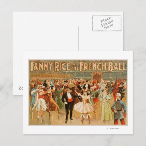 Fanny Rice at the French Ball Theatrical Postcard | Zazzle