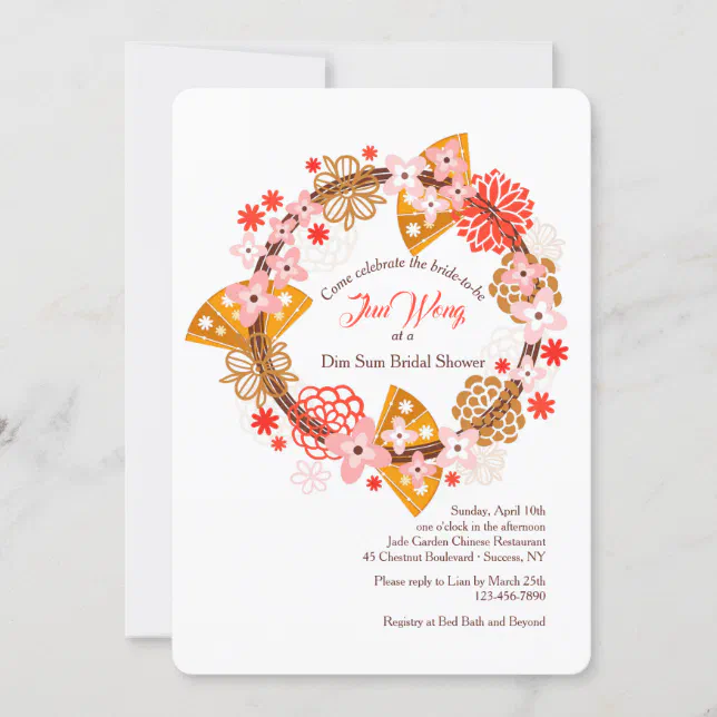 Fans and Flowers Invitation | Zazzle