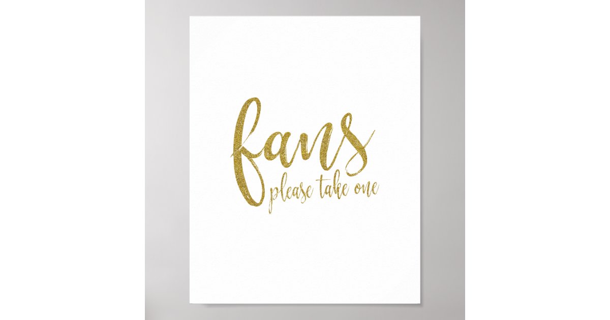 Fans Gold Glitter 8x10 Wedding Sign | Zazzle