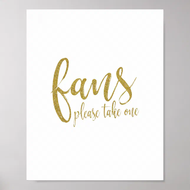 Fans Gold Glitter 8x10 Wedding Sign | Zazzle