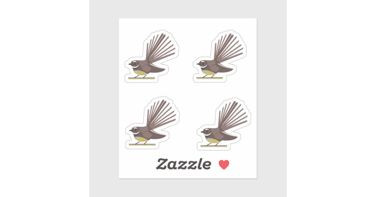 fantail sq no background sticker | Zazzle