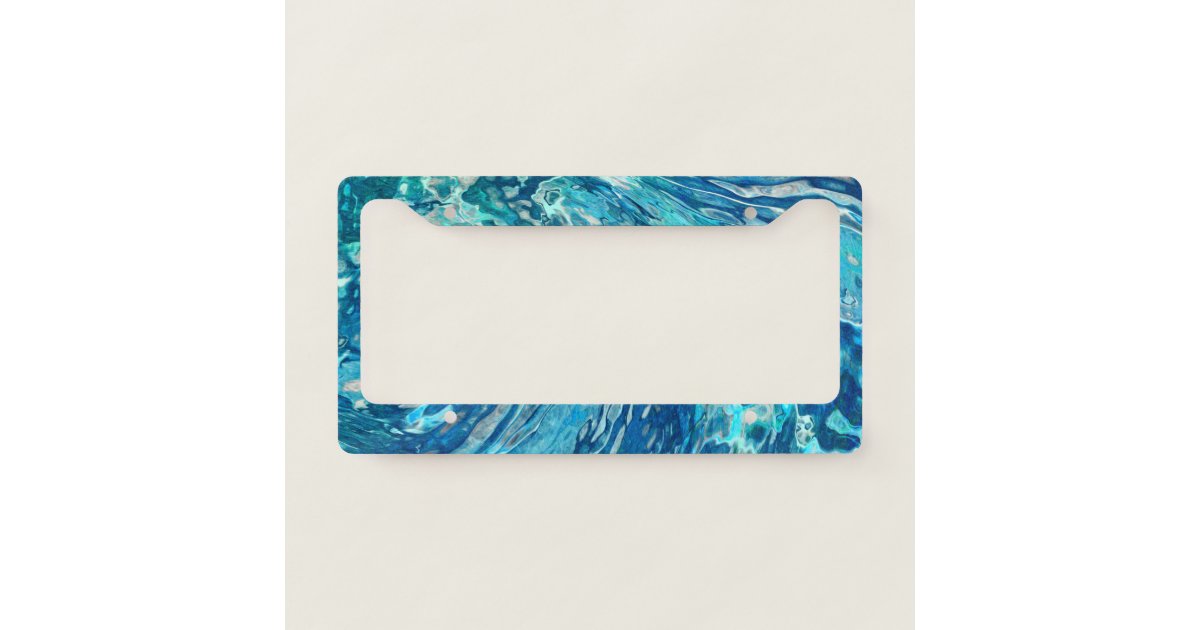 Fantastic Abstract Wave License Plate Frame | Zazzle