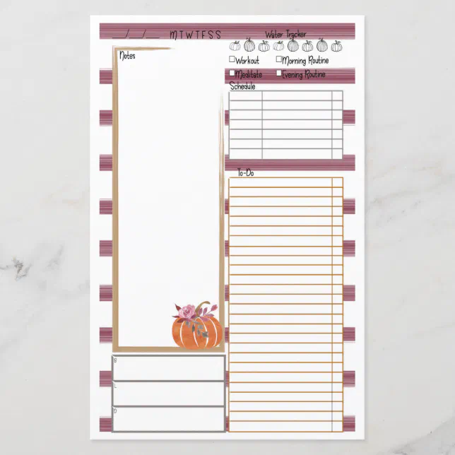 Fantastic Fall Note Day Viewer Planner Insert | Zazzle