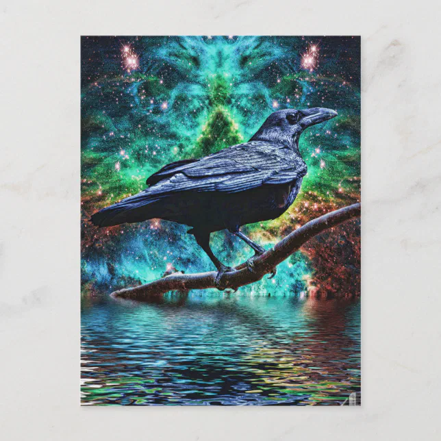 Fantastic Night Raven Postcard | Zazzle