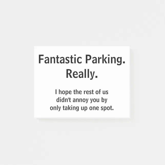 Fantastic Parking. Really. Post-it Notes | Zazzle