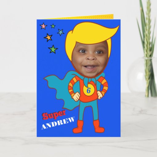 Fantastic Superhero Comic Birthday Kid Card | Zazzle