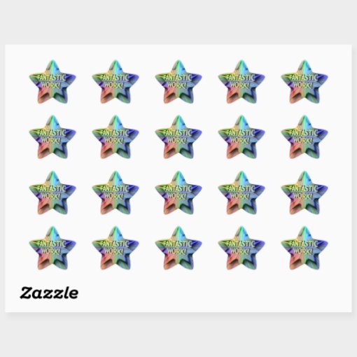 Fantastic Work Star Sticker | Zazzle
