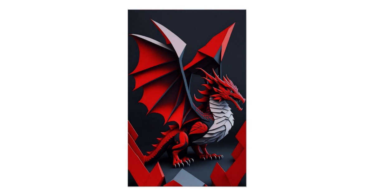 Fantasy 3d dragon network poster | Zazzle