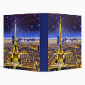 Fantasy Aerial View of Paris Under the Stars 3 Ring Binder | Zazzle