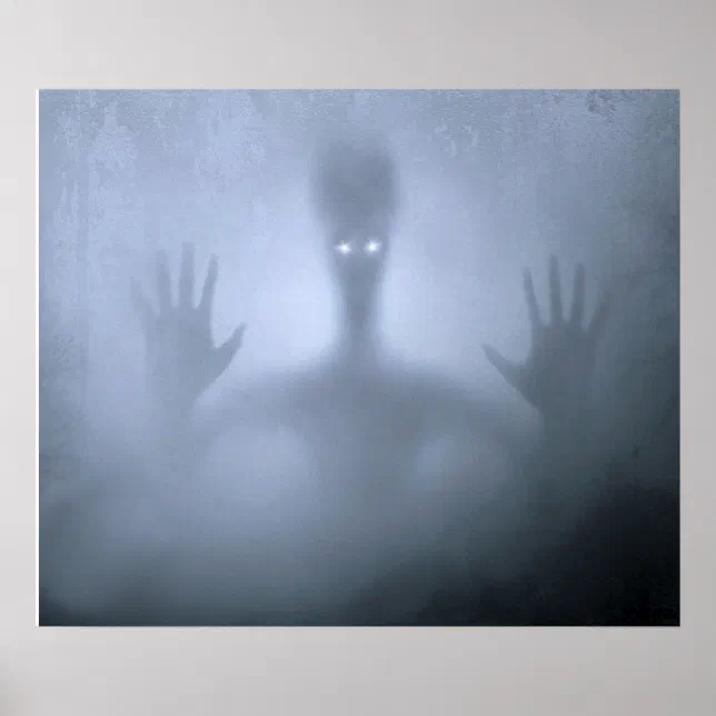 Fantasy Alien Fog Creature Scary Ghost Night Poster | Zazzle