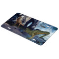 Fantasy Alien Planet Tyrannosaurus T-rex Battle License Plate | Zazzle