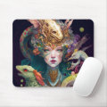 Fantasy Art Dragon Goddess Queen Mouse Pad | Zazzle