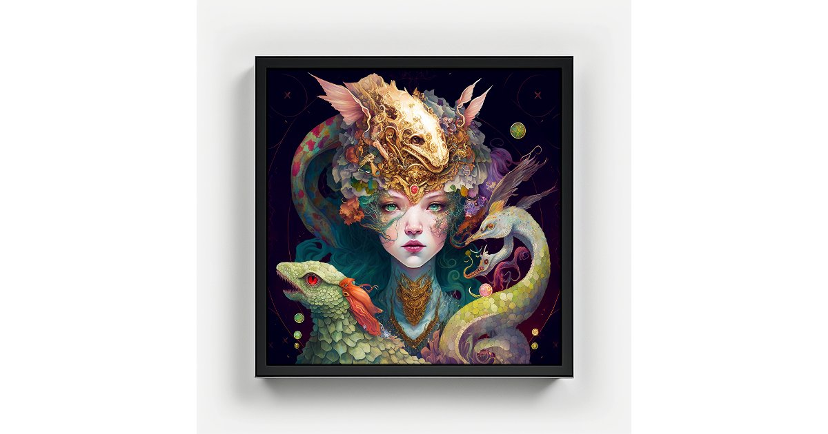 Fantasy Art Dragon Goddess Queen Poster | Zazzle