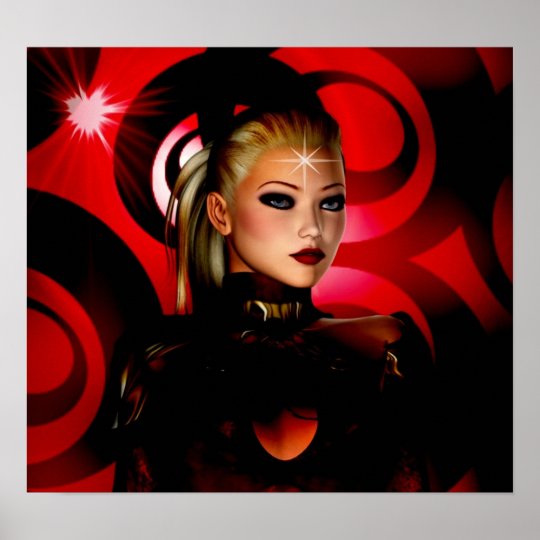 Fantasy Art Poster Red Venus Close-up | Zazzle.com