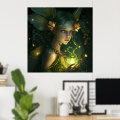 Fantasy Beautiful Green Forest Fairy 2 Poster | Zazzle