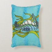 Fantasy Blue Sea Dragon Seahorse Seaweed Accent Pillow | Zazzle