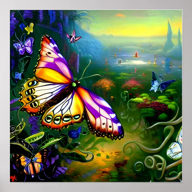Fantasy Butterfly Journey Poster | Zazzle